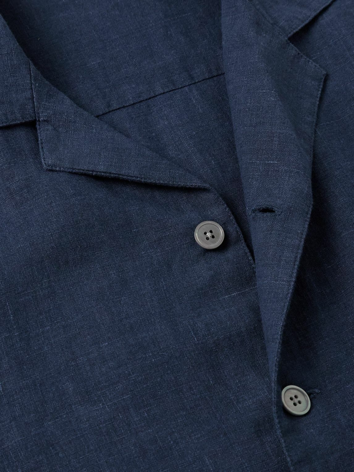 Derek Rose - Sicily 1 Linen Pyjama Set - Blue Derek Rose