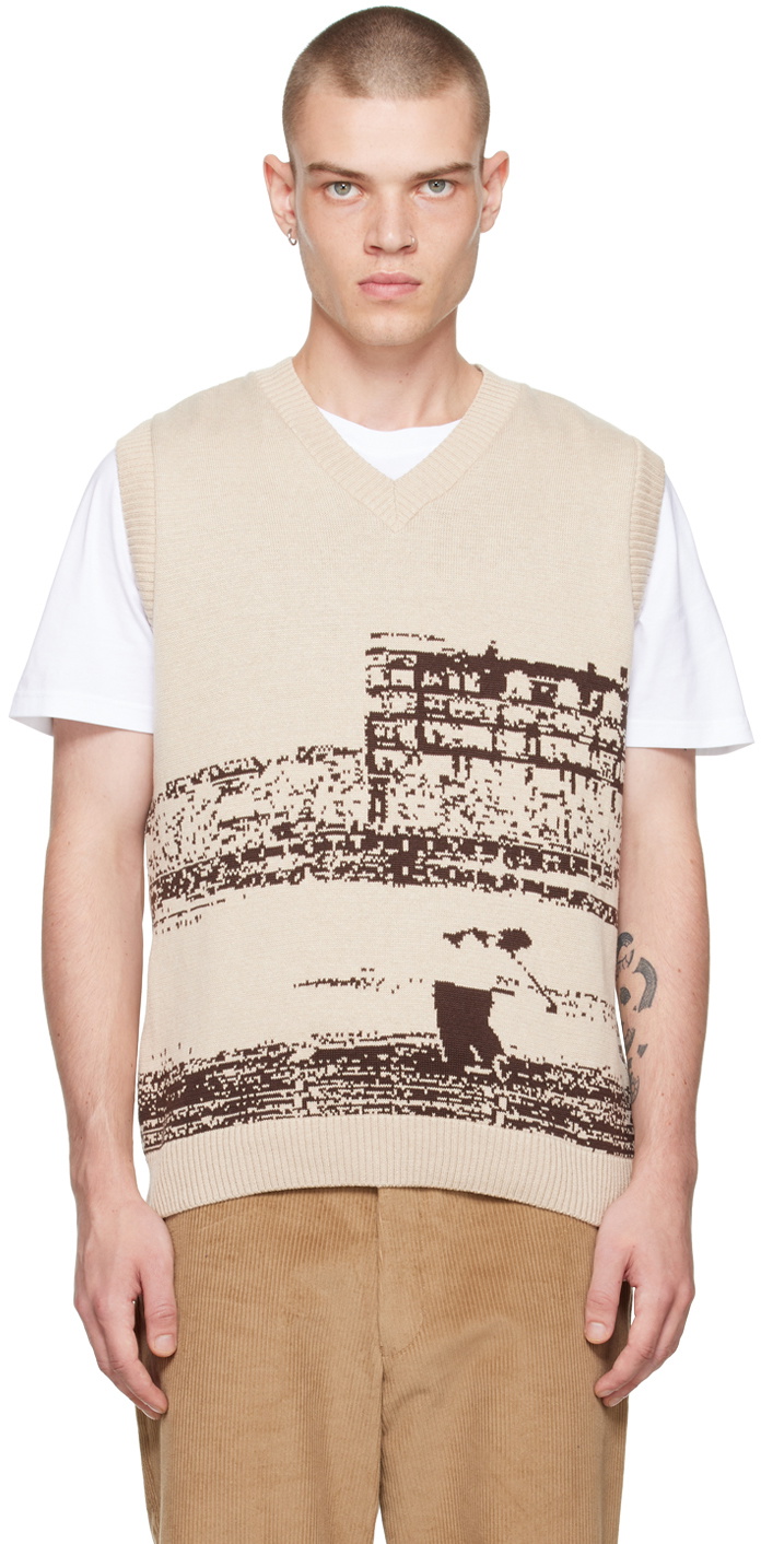Manors Golf Beige Crowd Vest Manors Golf