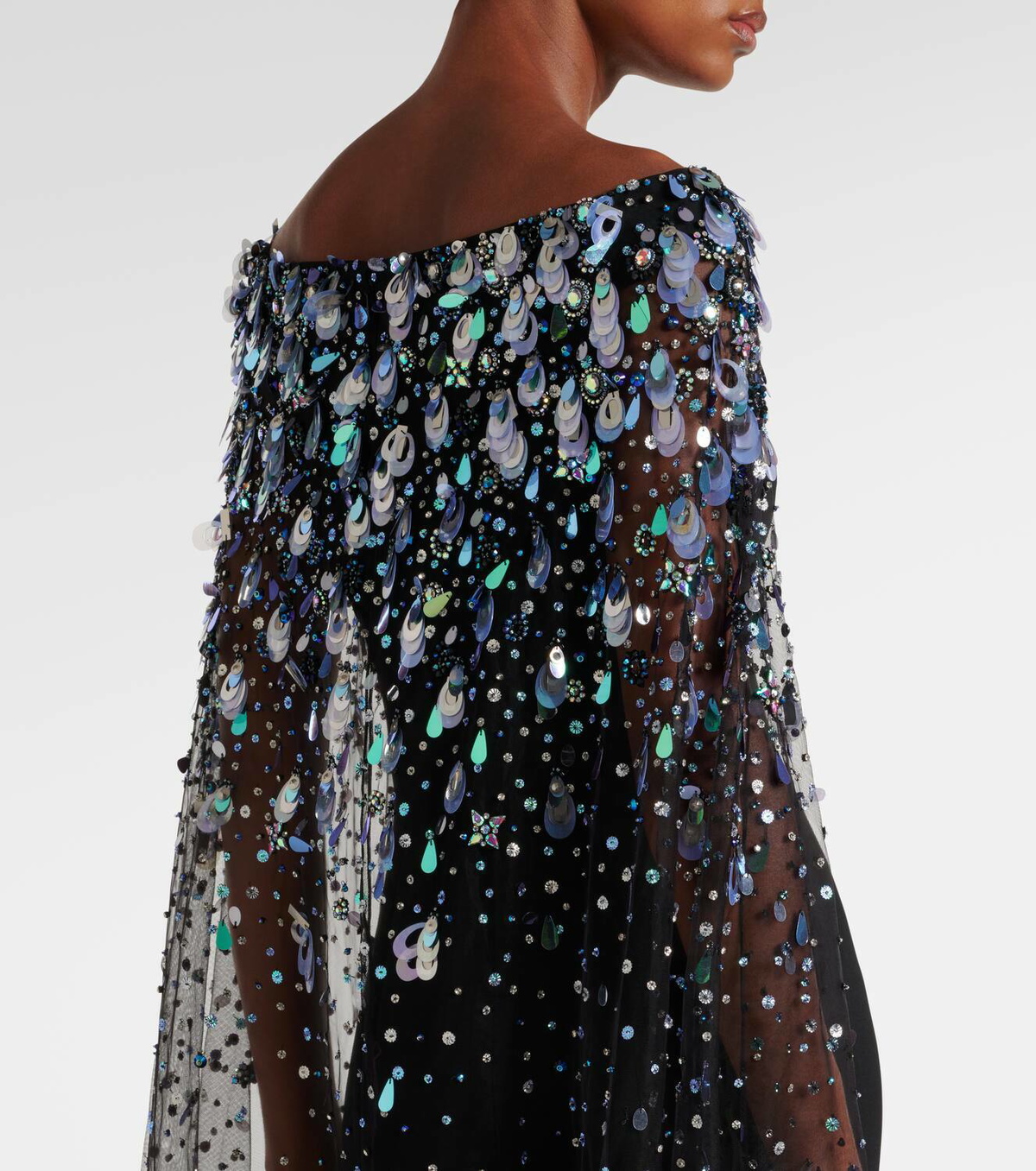 Jenny Packham Beaded caped crêpe gown Jenny Packham