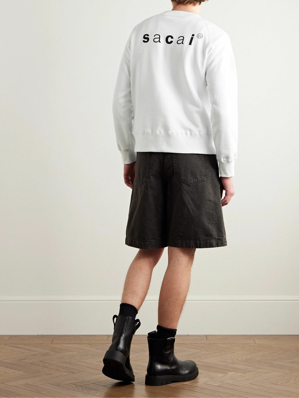 Sacai - WTAPS® Logo-Print Cotton-Jersey Sweatshirt - White Sacai