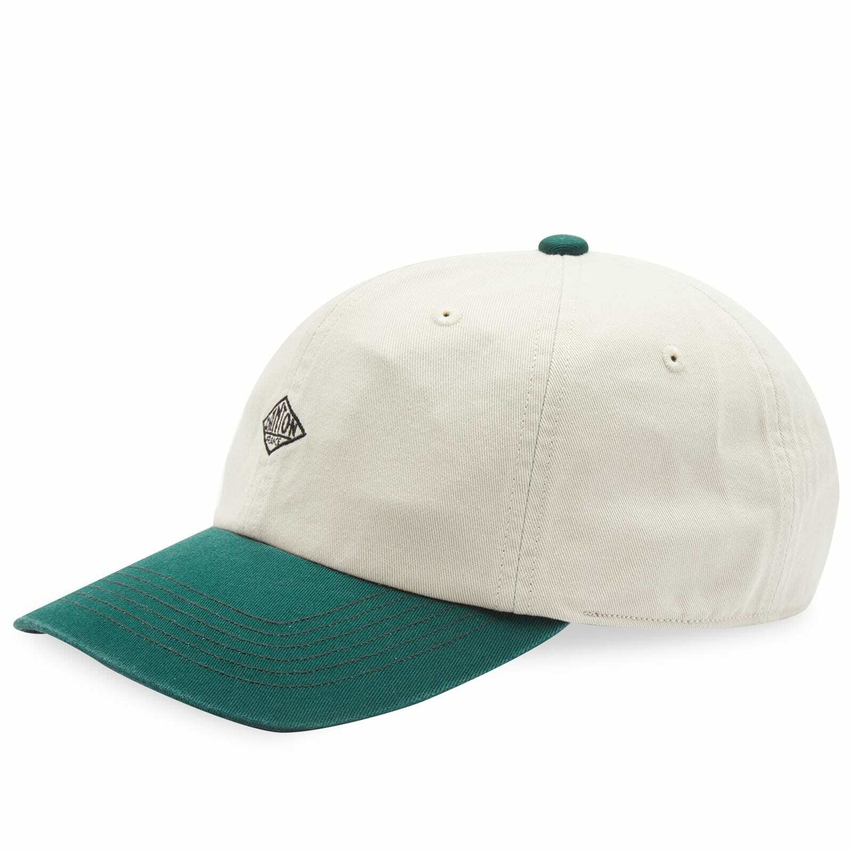 Danton Men's Chino Cloth Combination Cap in Ivory/Green Danton