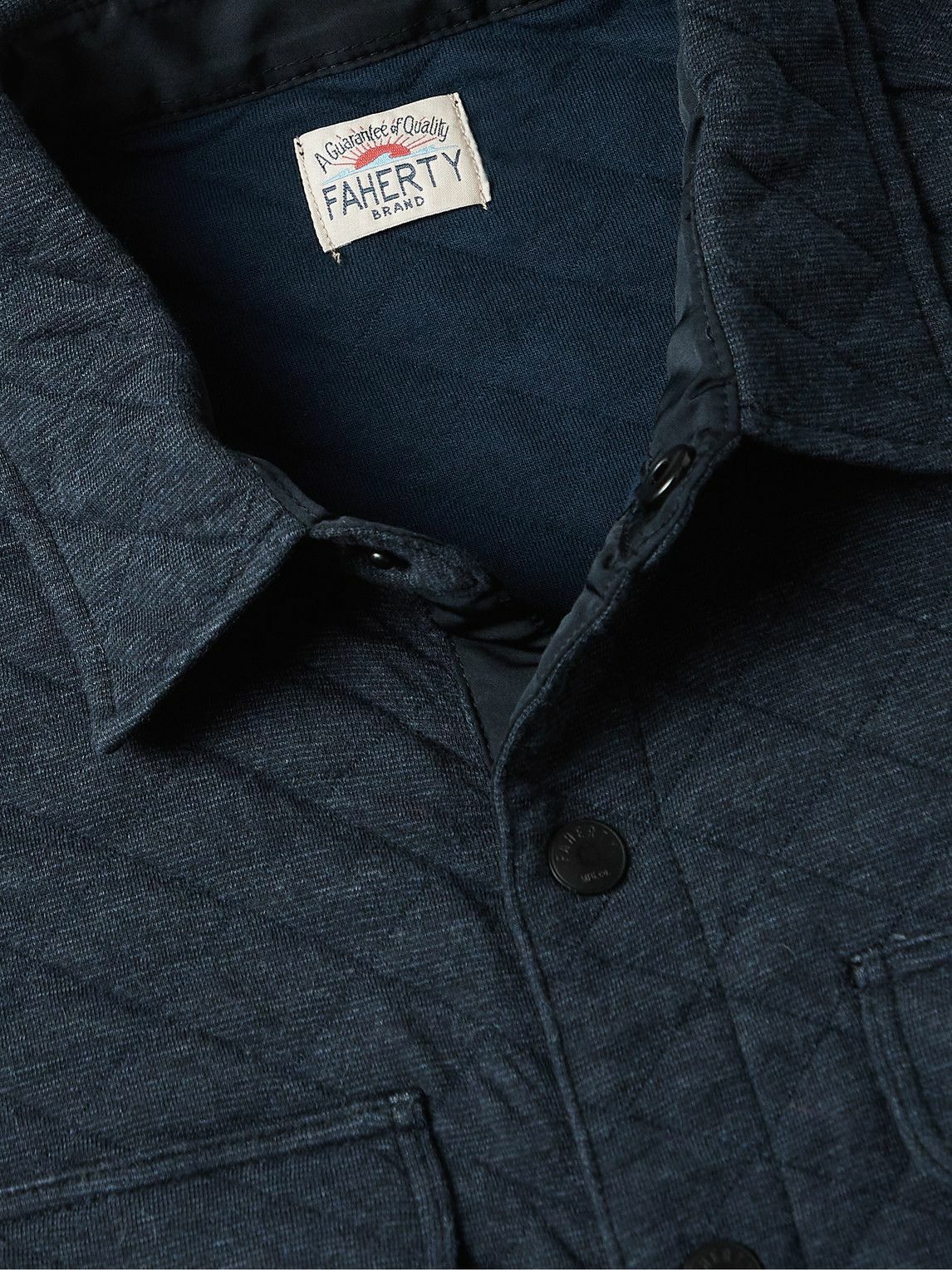 Faherty - Epic Quilted Cotton-Blend Shirt Jacket - Blue Faherty