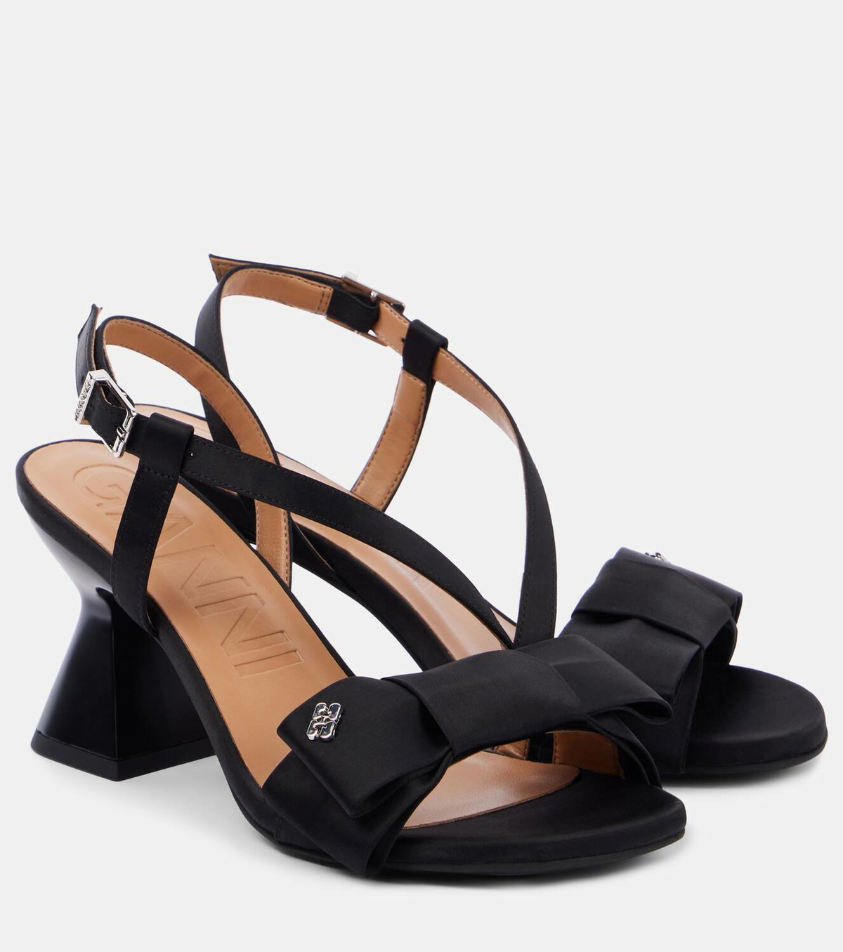 Ganni Bow-detail slingback pumps GANNI