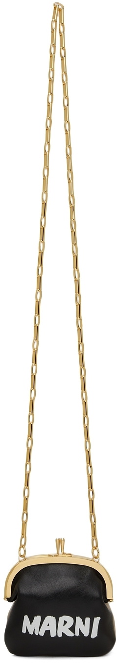 Marni Black & Beige Chain Coin Pouch Marni
