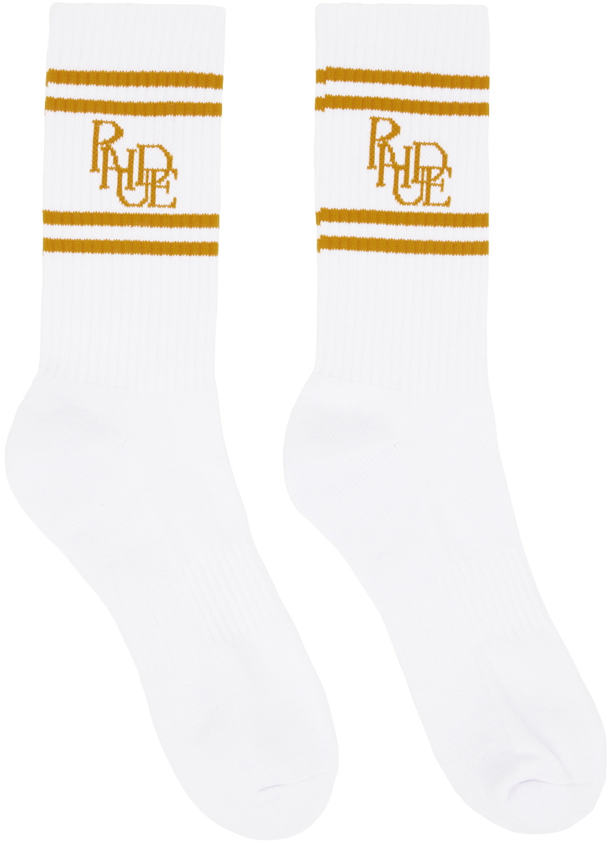 Rhude White Scramble Socks Rhude