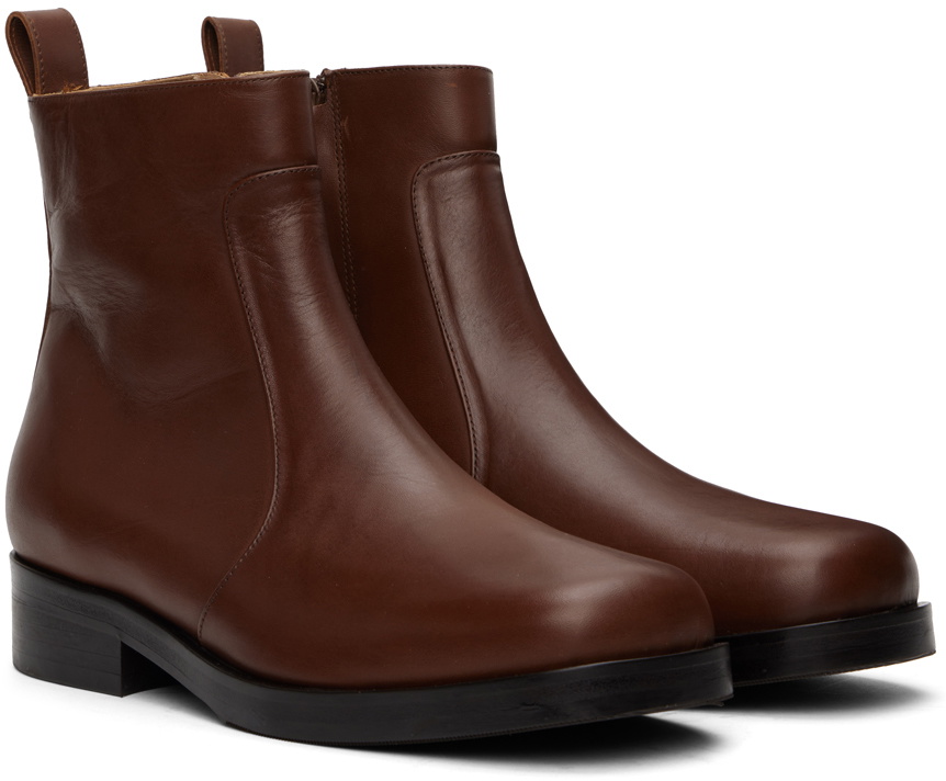 Studio Nicholson Brown Square Boots Studio Nicholson