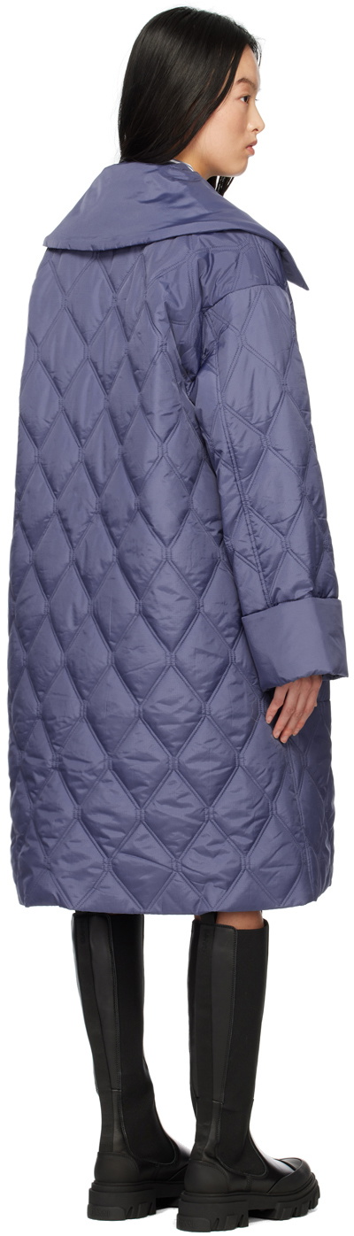 GANNI Blue Quilted Coat GANNI