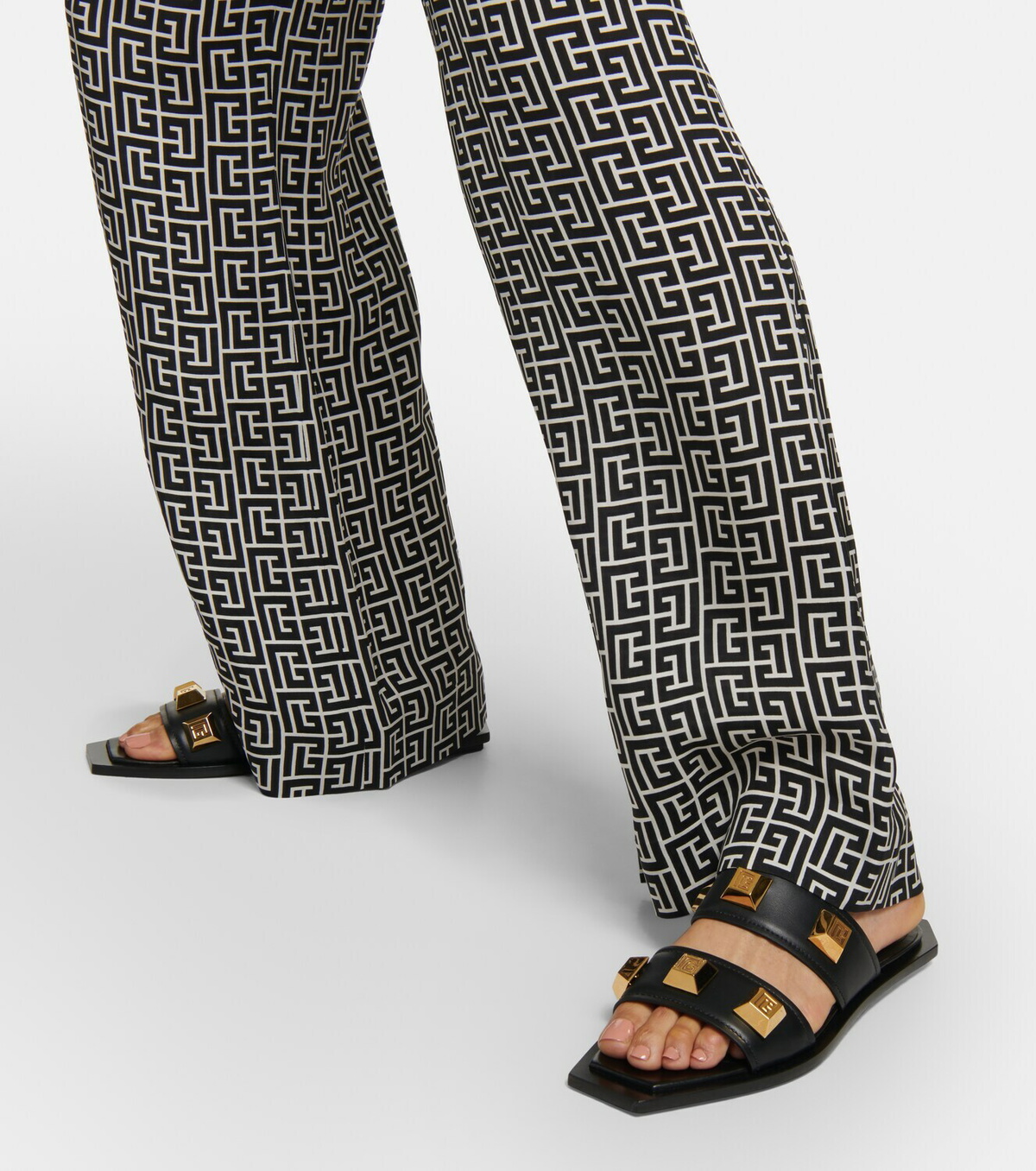 Balmain Studded leather slides Balmain