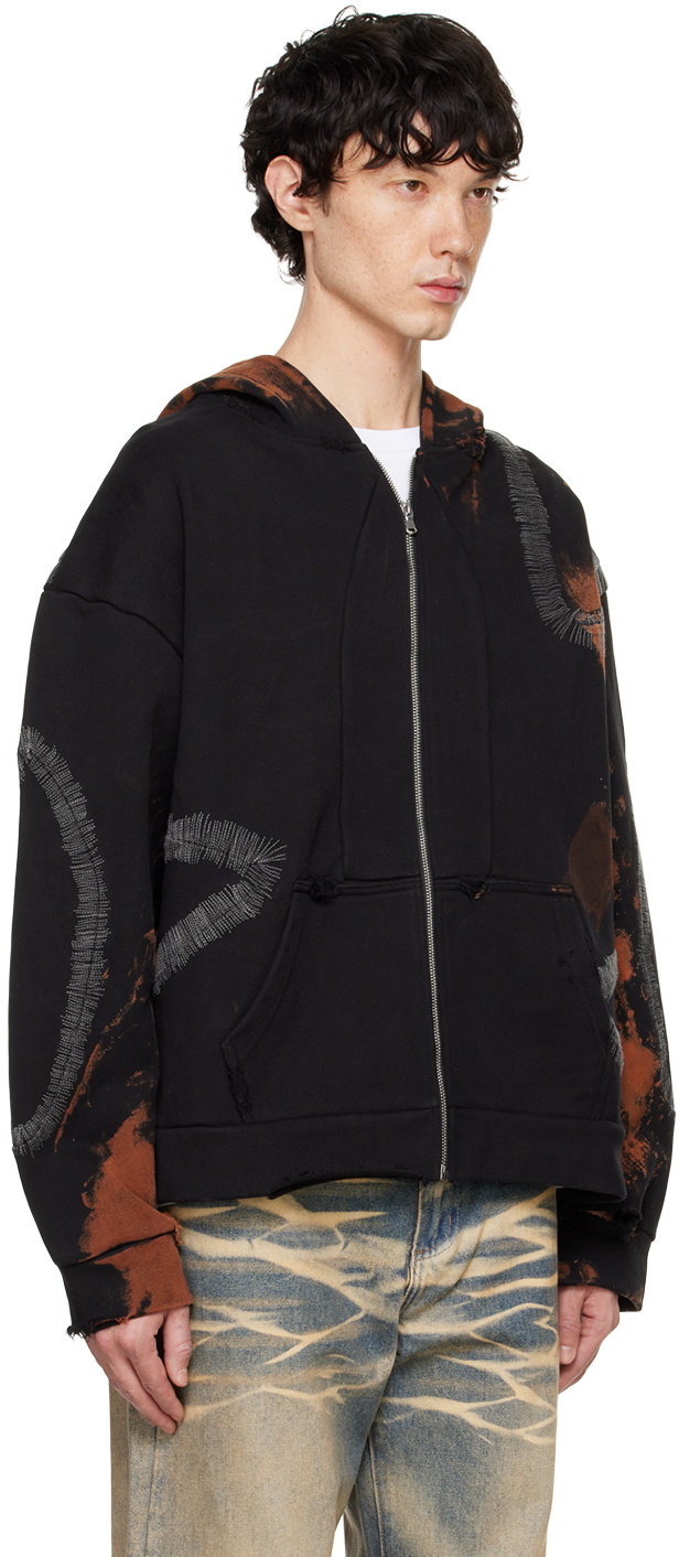 Who Decides War Black Windowed Zip-Up Hoodie WHO DECIDES WAR by Ev Bravado