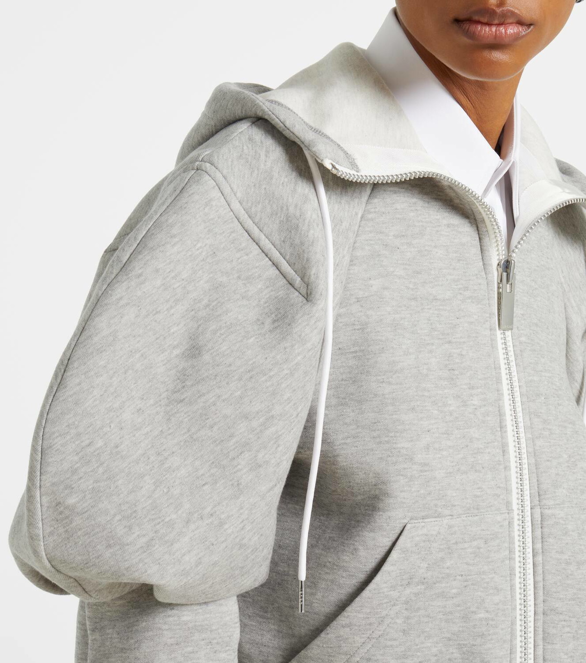 Sacai Cotton-blend jersey zip-up hoodie Sacai