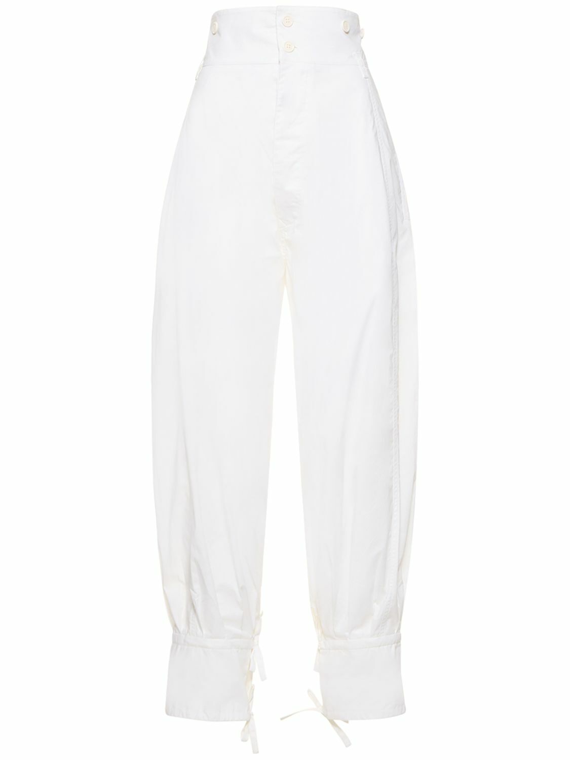 ALEXANDRE VAUTHIER - Poplin High Waist Wide Leg Pants Alexandre Vauthier