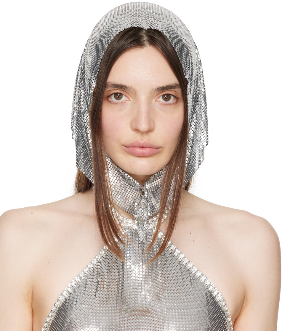 Paco Rabanne Silver Pixel Headband Paco Rabanne