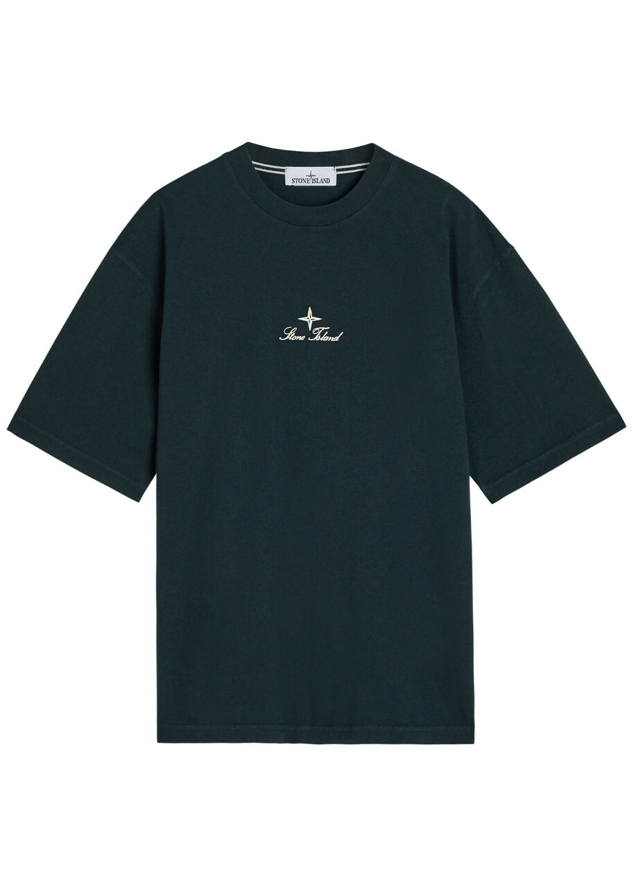 Stone Island Embroidered Cotton T-shirt Navy Stone Island
