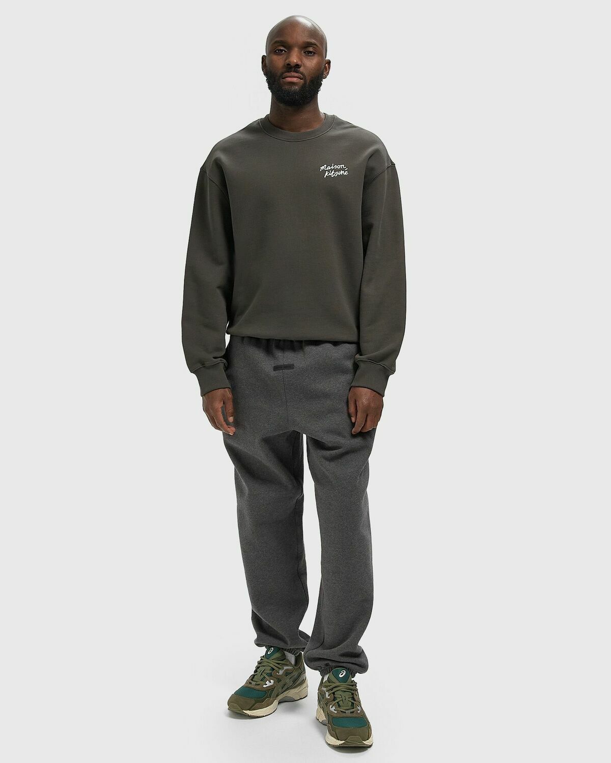 Maison Kitsune HANDWRITING COMFORT SWEATSHIRT Grey Men Maison Kitsune