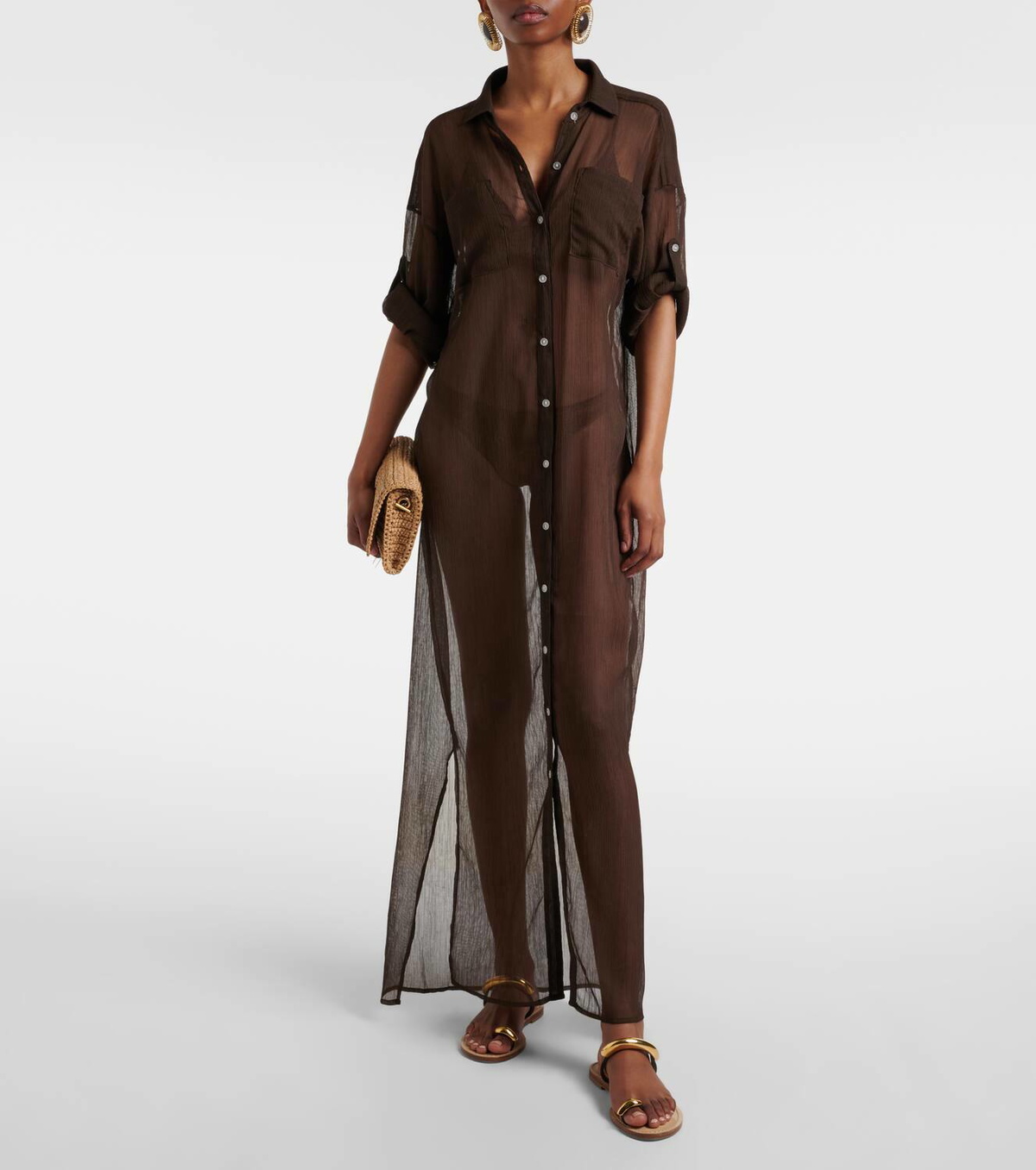 Jade Swim Mika sheer shirt dress Jade Swim
