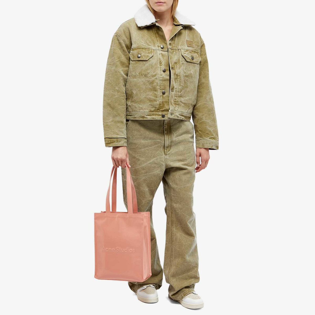 Acne Studios Women's Logo Shopper Portrait in Salmon Pink Acne Studios