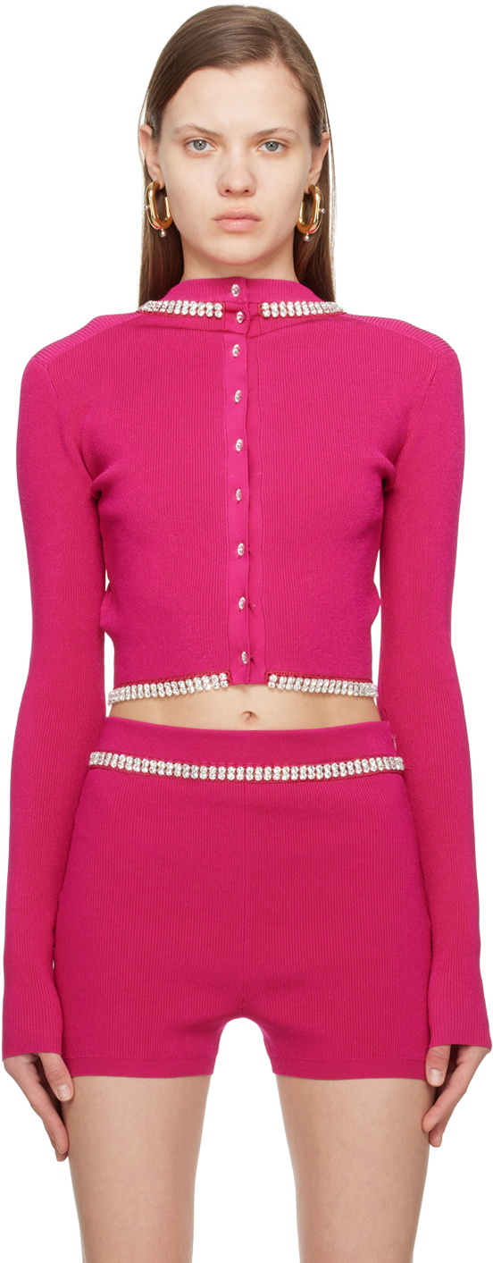 Paco Rabanne Pink Crystal-Cut Sweater Paco Rabanne