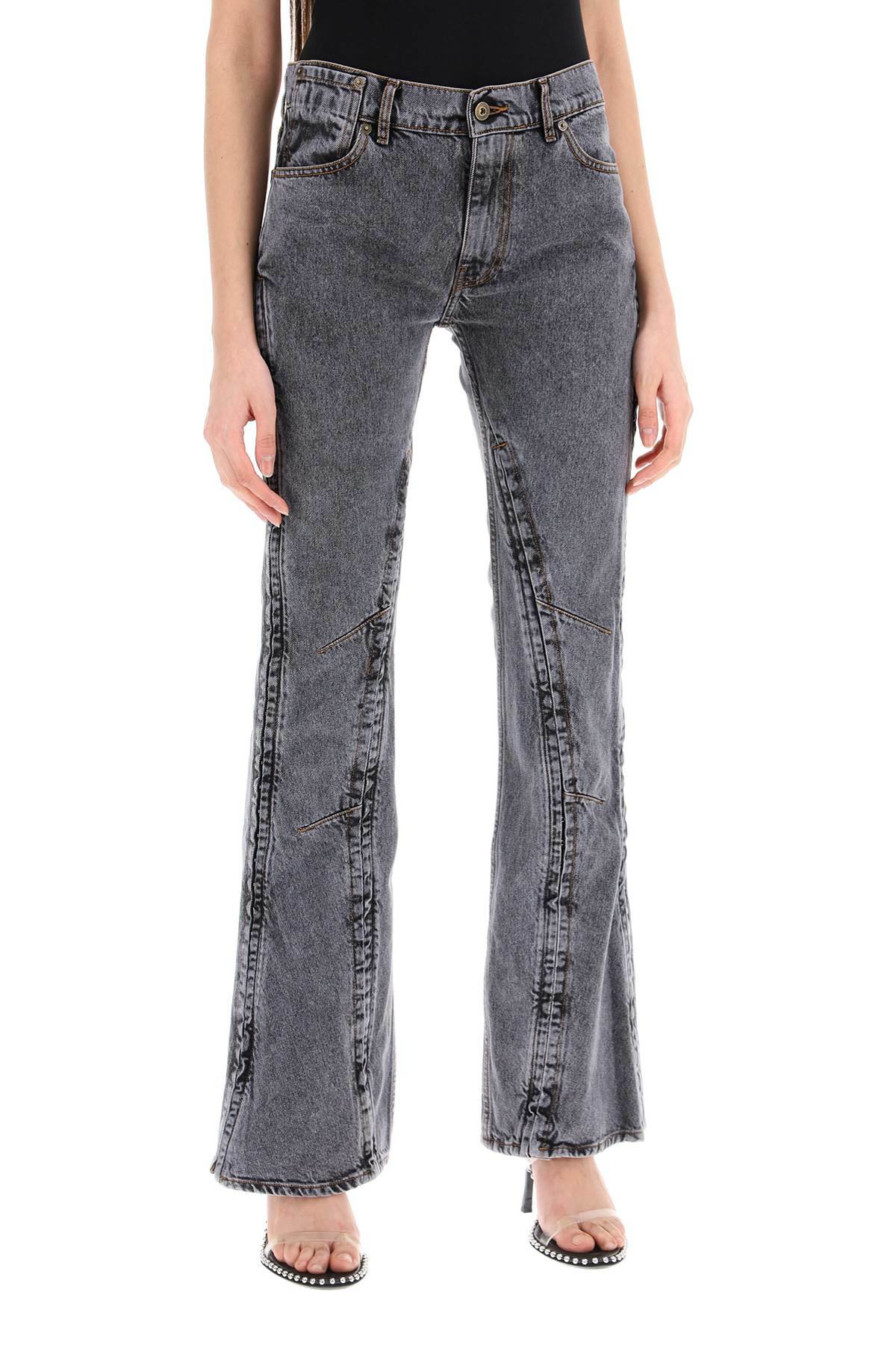 Y PROJECT hook-and-eye flared jeans Black Y/Project