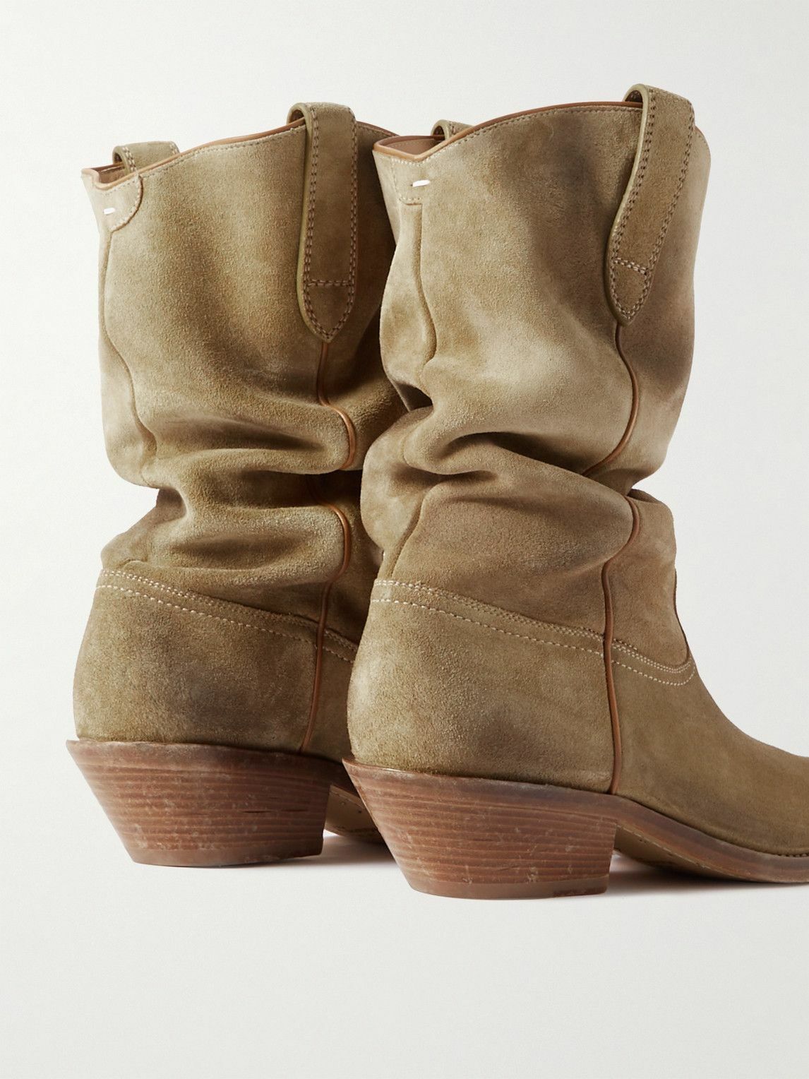 Maison Margiela - Tabi Split-Toe Suede Western Boots - Brown Maison ...