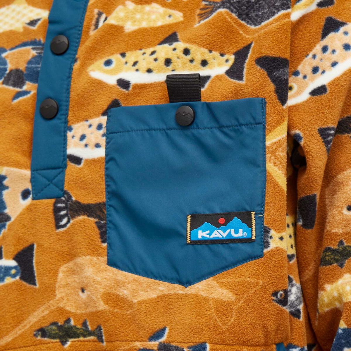 KAVU Men's Teannaway Half Snap Fleece in Fish Fill KAVU