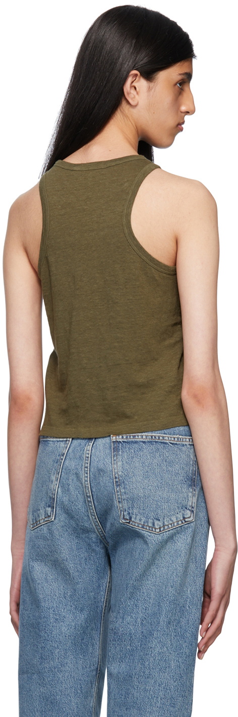 FRAME Khaki Ringer Tank Top Frame Denim