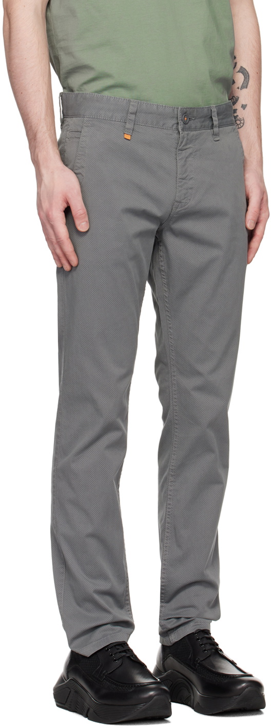 BOSS Gray Slim-Fit Trousers BOSS