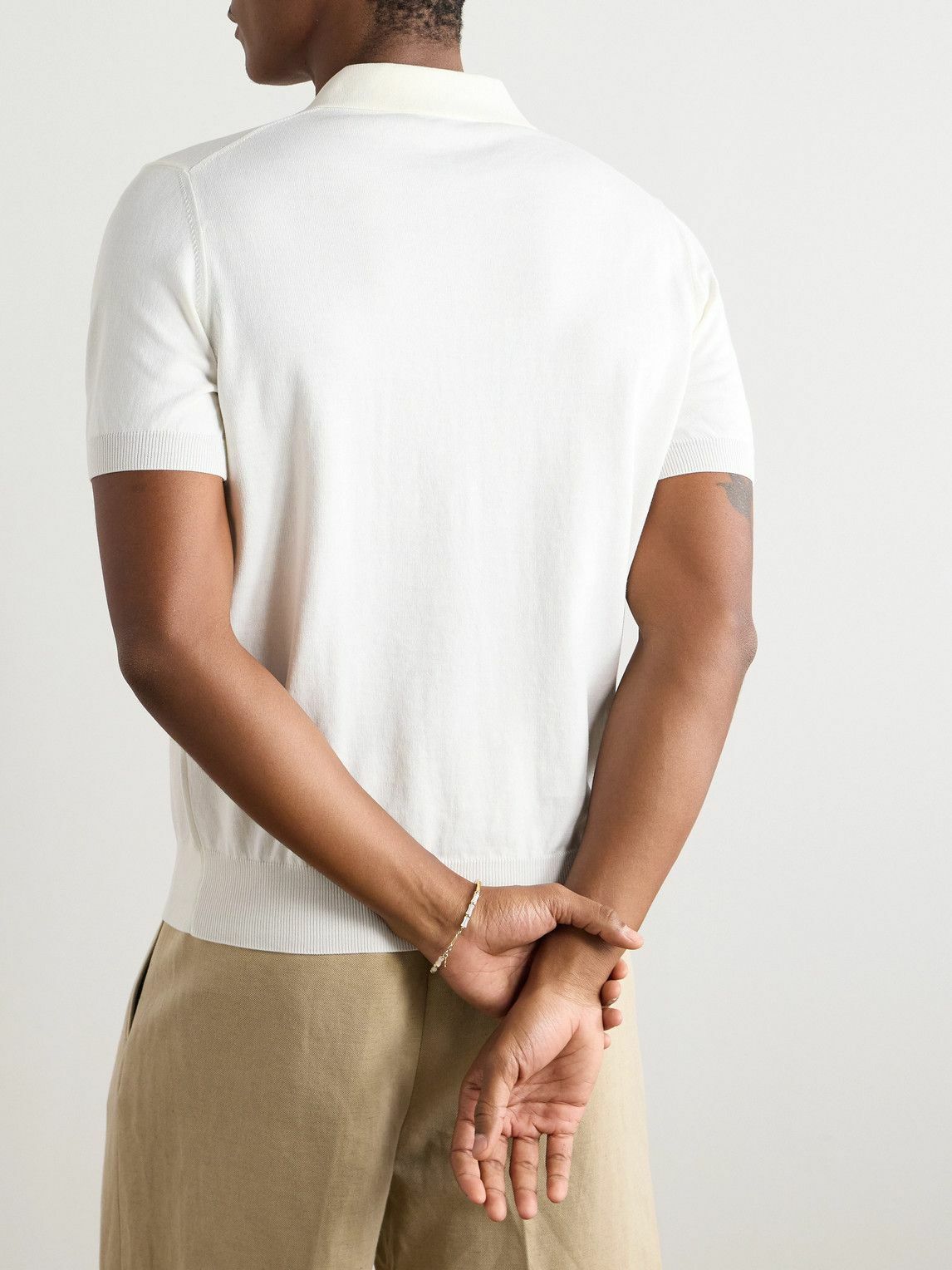 Canali - Slim-Fit Cotton Polo Shirt - White Canali