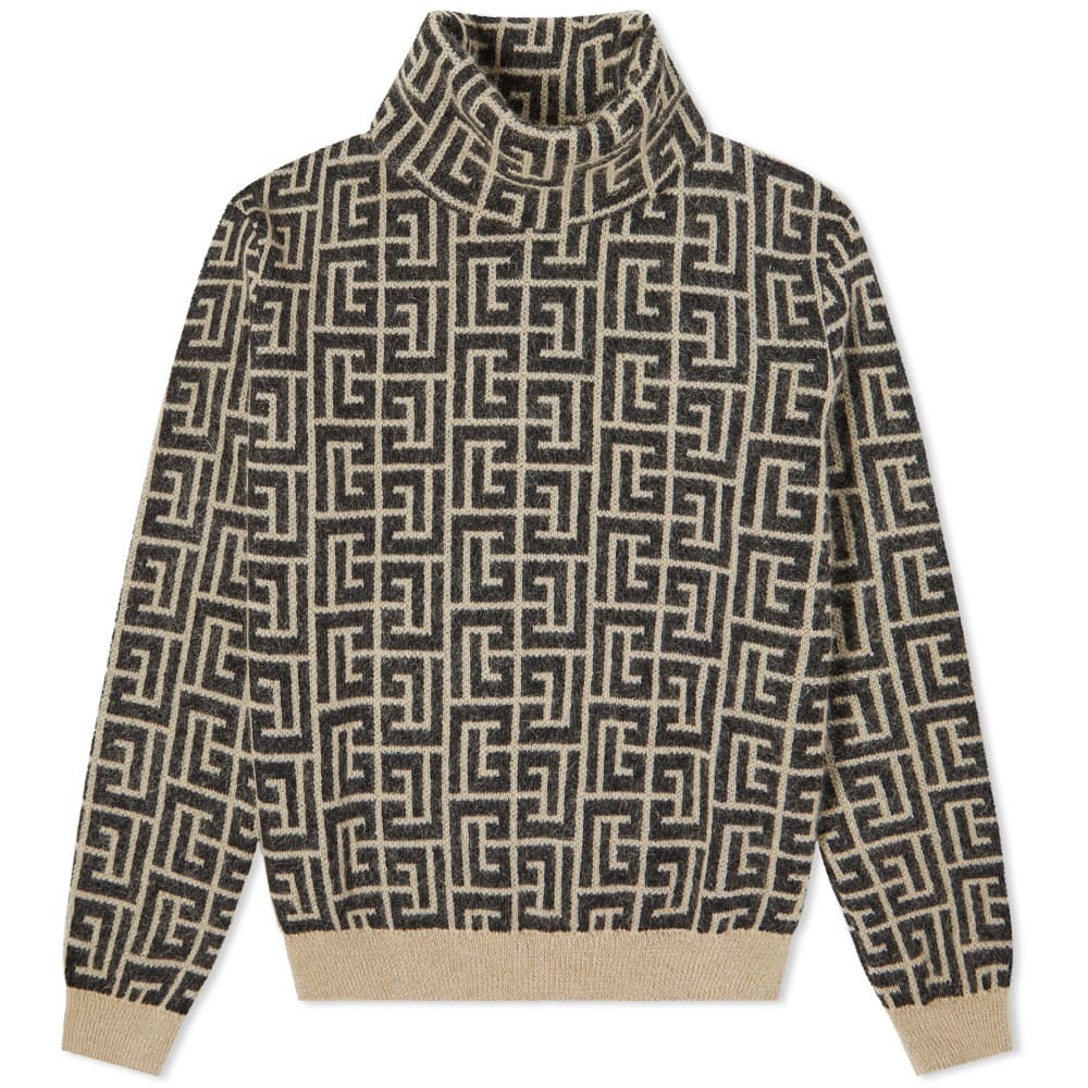 Balmain Monogram Mohair High Neck Sweater Balmain