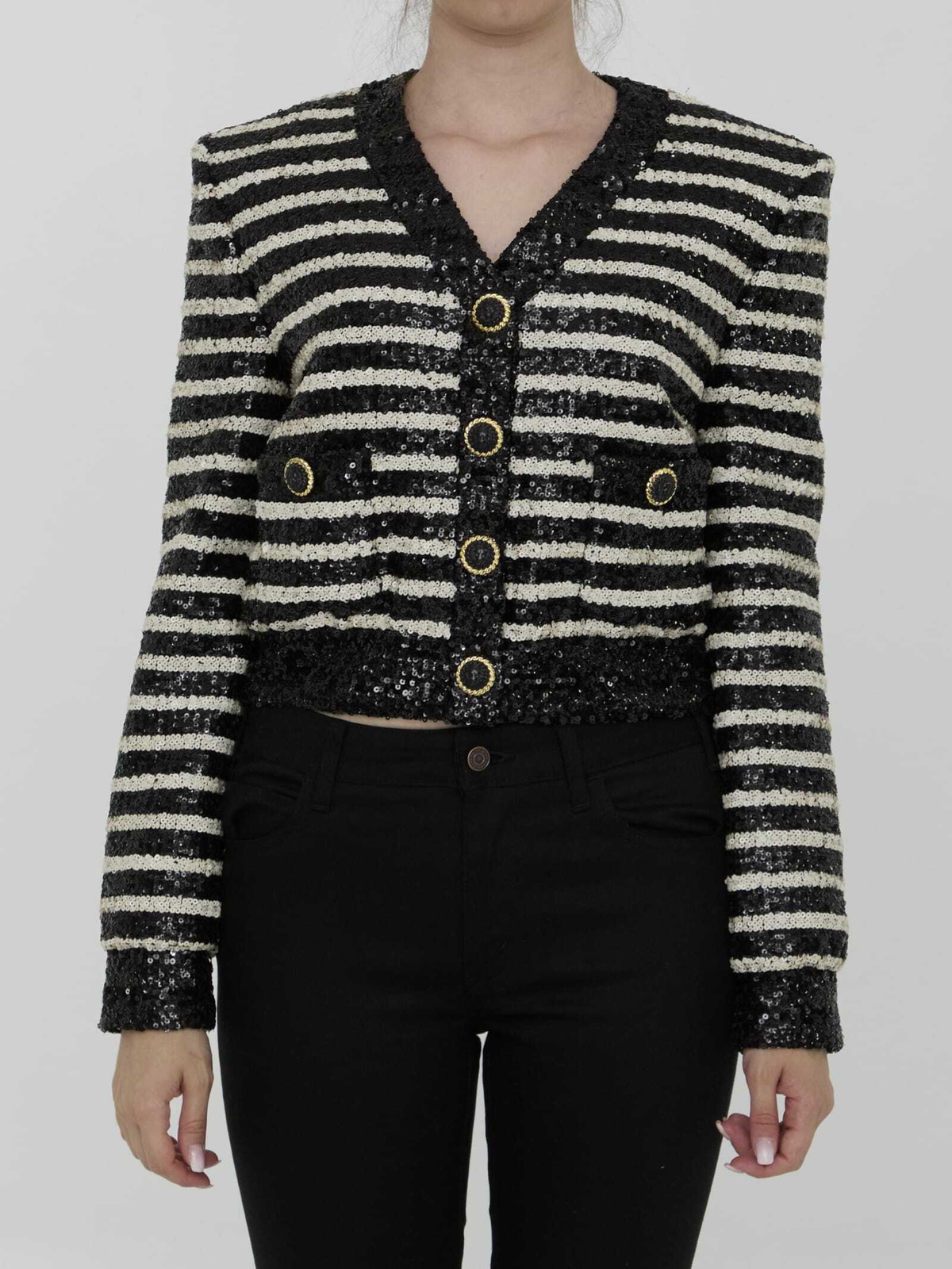 Balmain Sequined Cropped Jacket Balmain