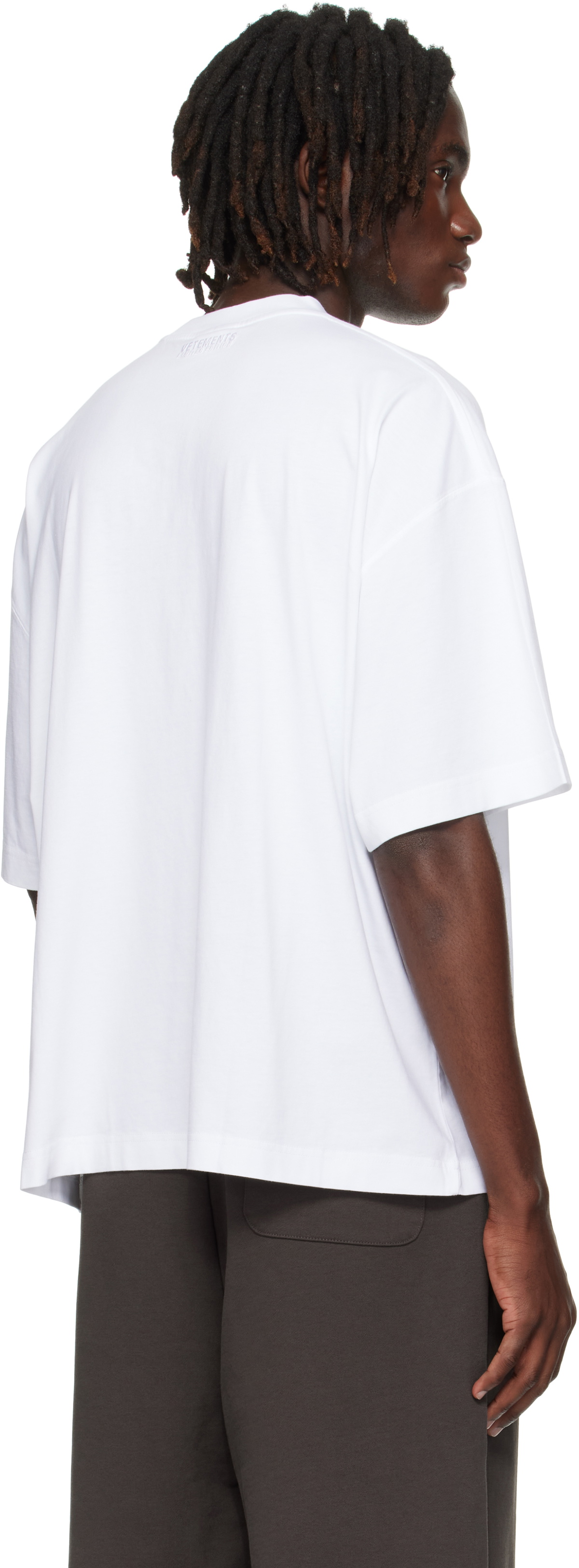 VETEMENTS White Bats Logo Regular T-shirt Vetements