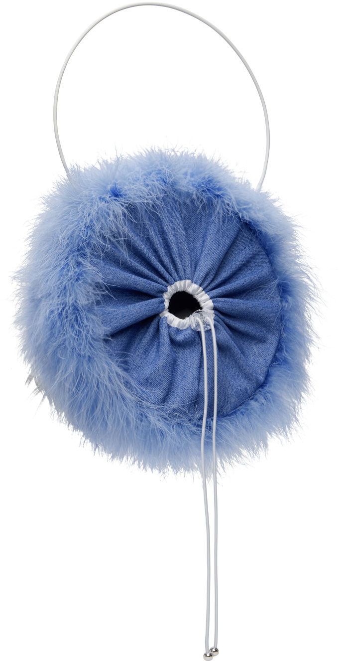 FAL-ASH Blue Feather Hoop Bag FAL-ASH