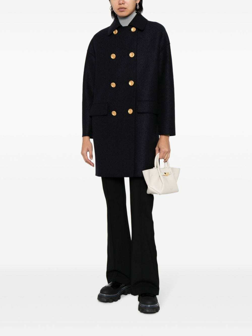 HARRIS WHARF LONDON - Wool Double-breasted Coat Harris Wharf London