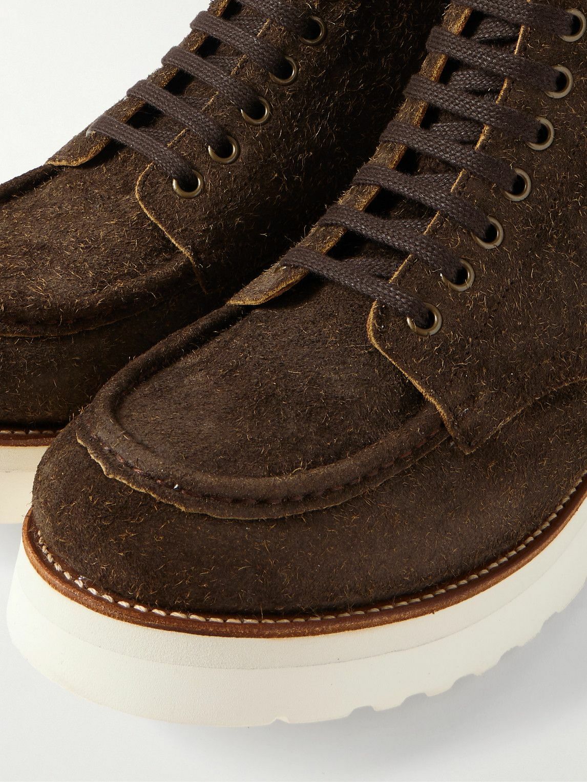 Grenson - Asa Textured-Suede Boots - Brown Grenson