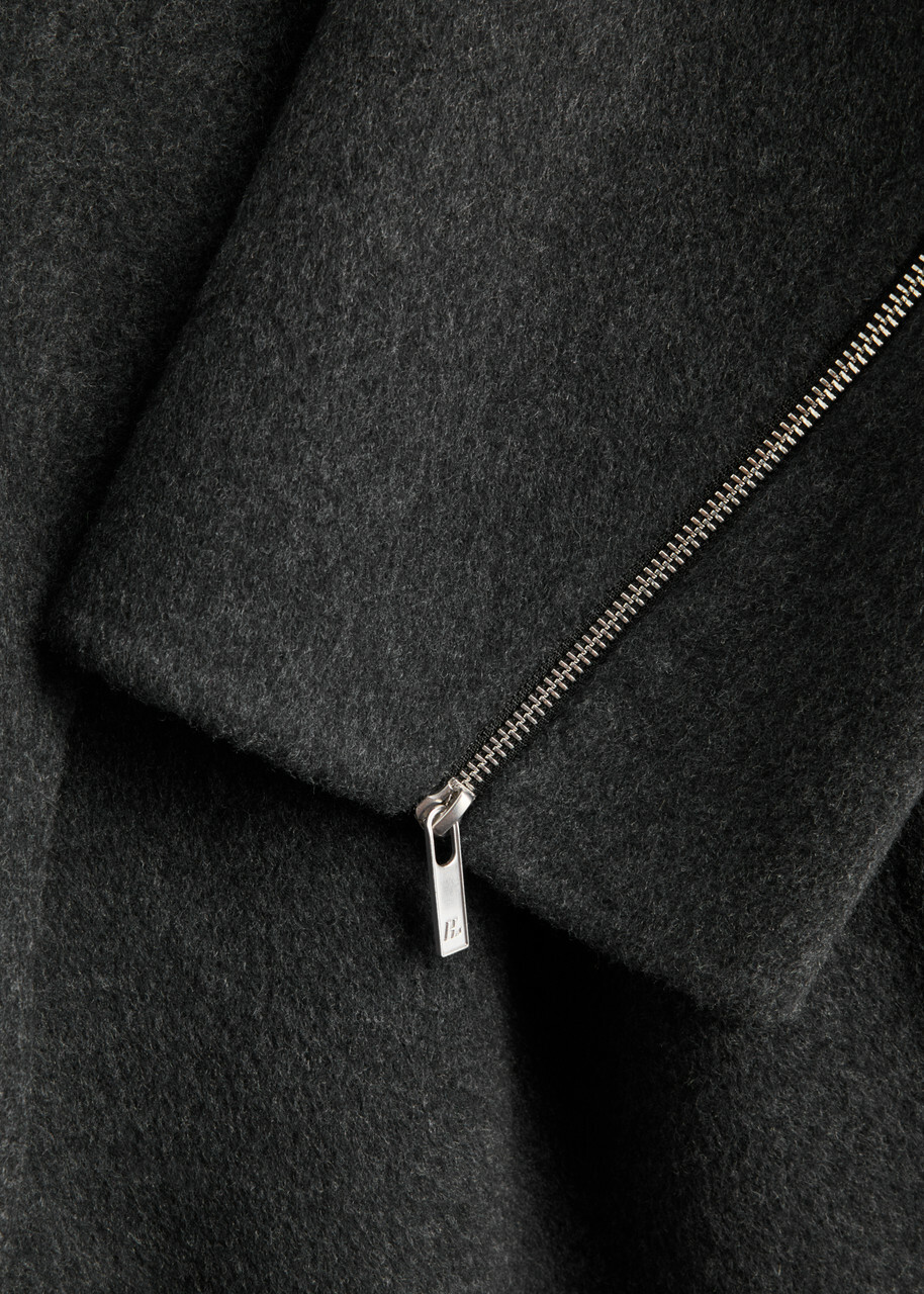 Helmut Lang Apex Cocoon Wool Coat Charcoal Helmut Lang