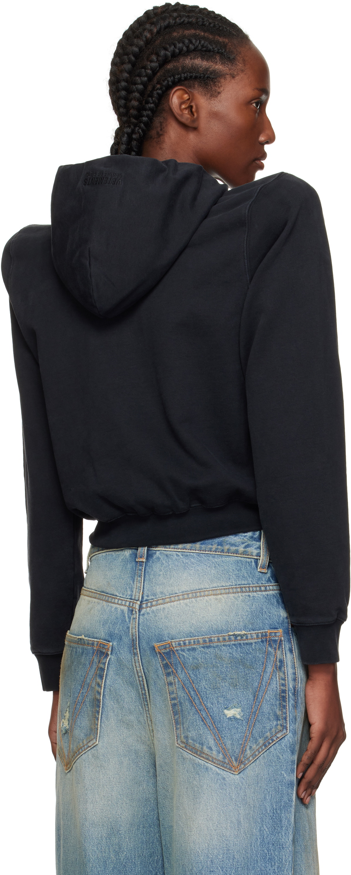 VETEMENTS Black Cradle of Filth Logo Extreme Shoulder Hoodie Vetements