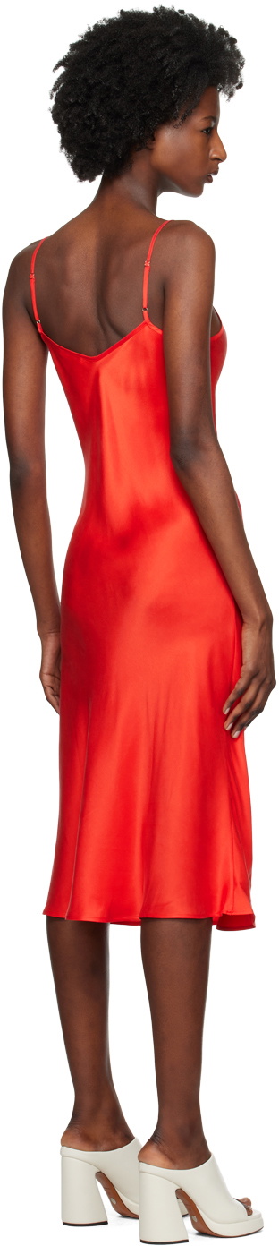 Silk Laundry Red 90s Slip Midi Dress Silk Laundry