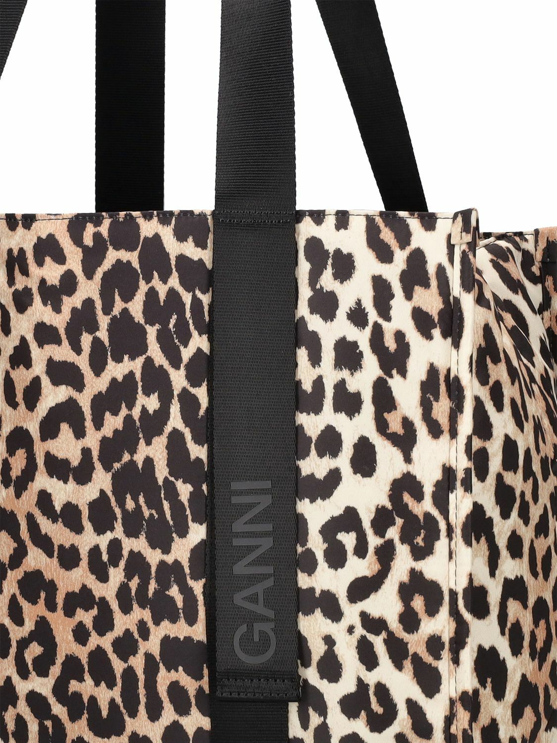 GANNI Medium Leopard Print Recycled Tech Tote GANNI