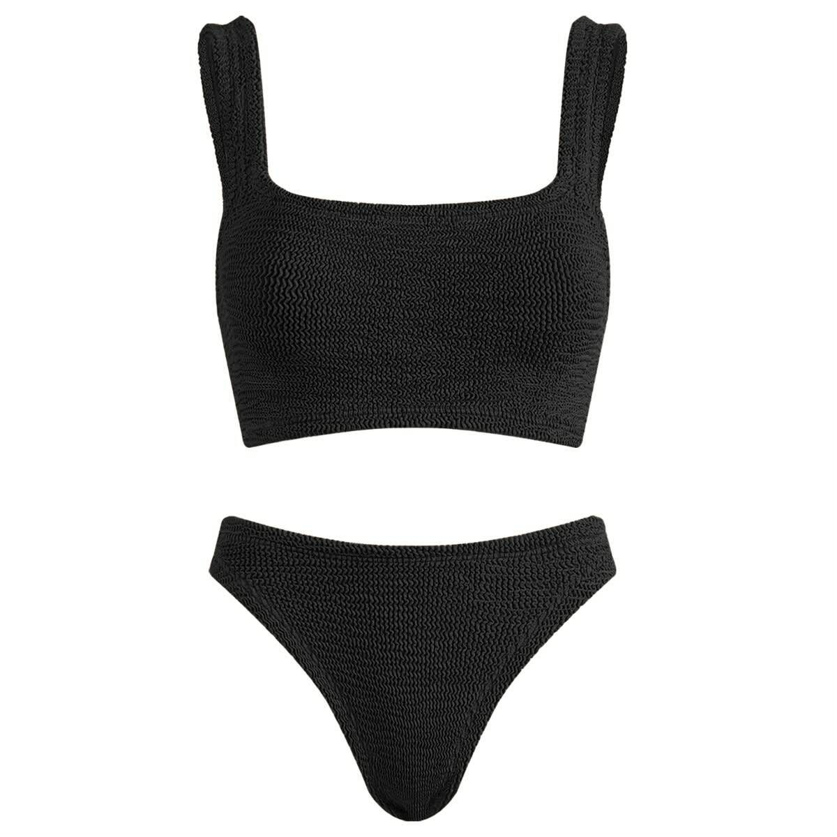 Hunza G Women's Xandra Square Neck Bikini in Black Hunza G