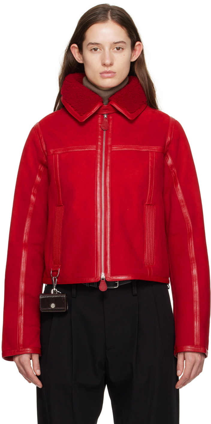 Saks Potts Red Cosmo Shearling Jacket Saks Potts