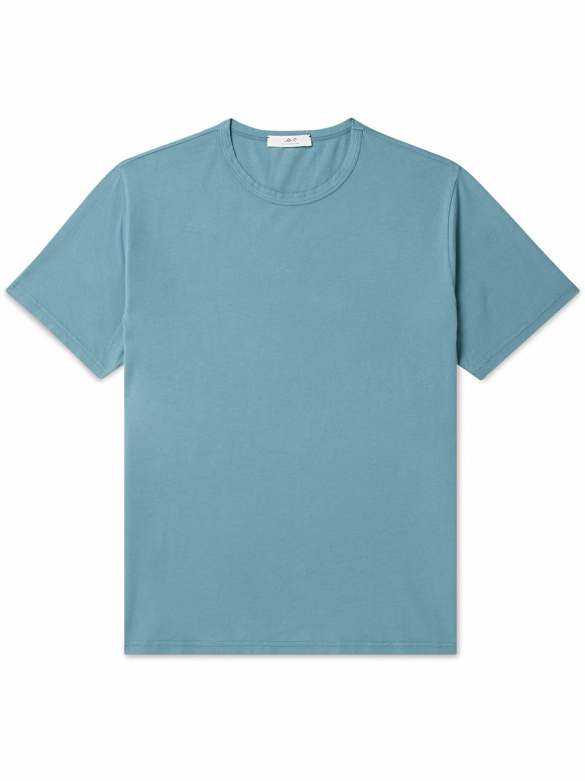 Mr P. - Garment-Dyed Cotton-Jersey T-Shirt - Blue Mr P.