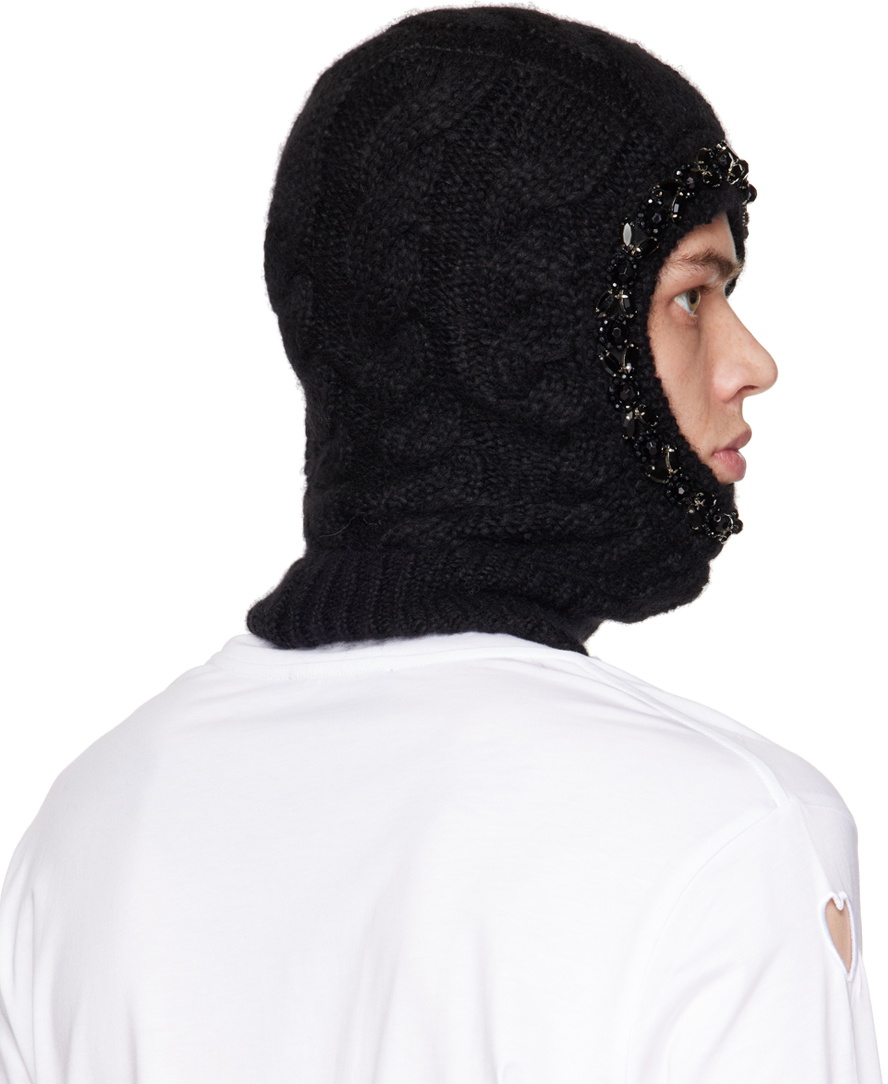 Simone Rocha SSENSE Exclusive Black Beaded Balaclava Simone Rocha