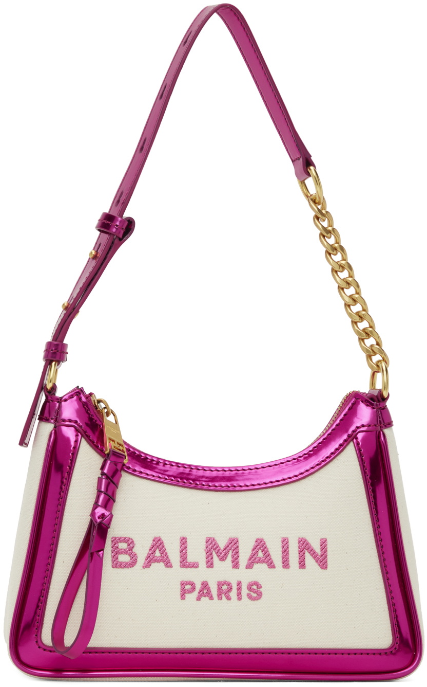 Balmain Off-White & Pink B-Army Shoulder Bag Balmain
