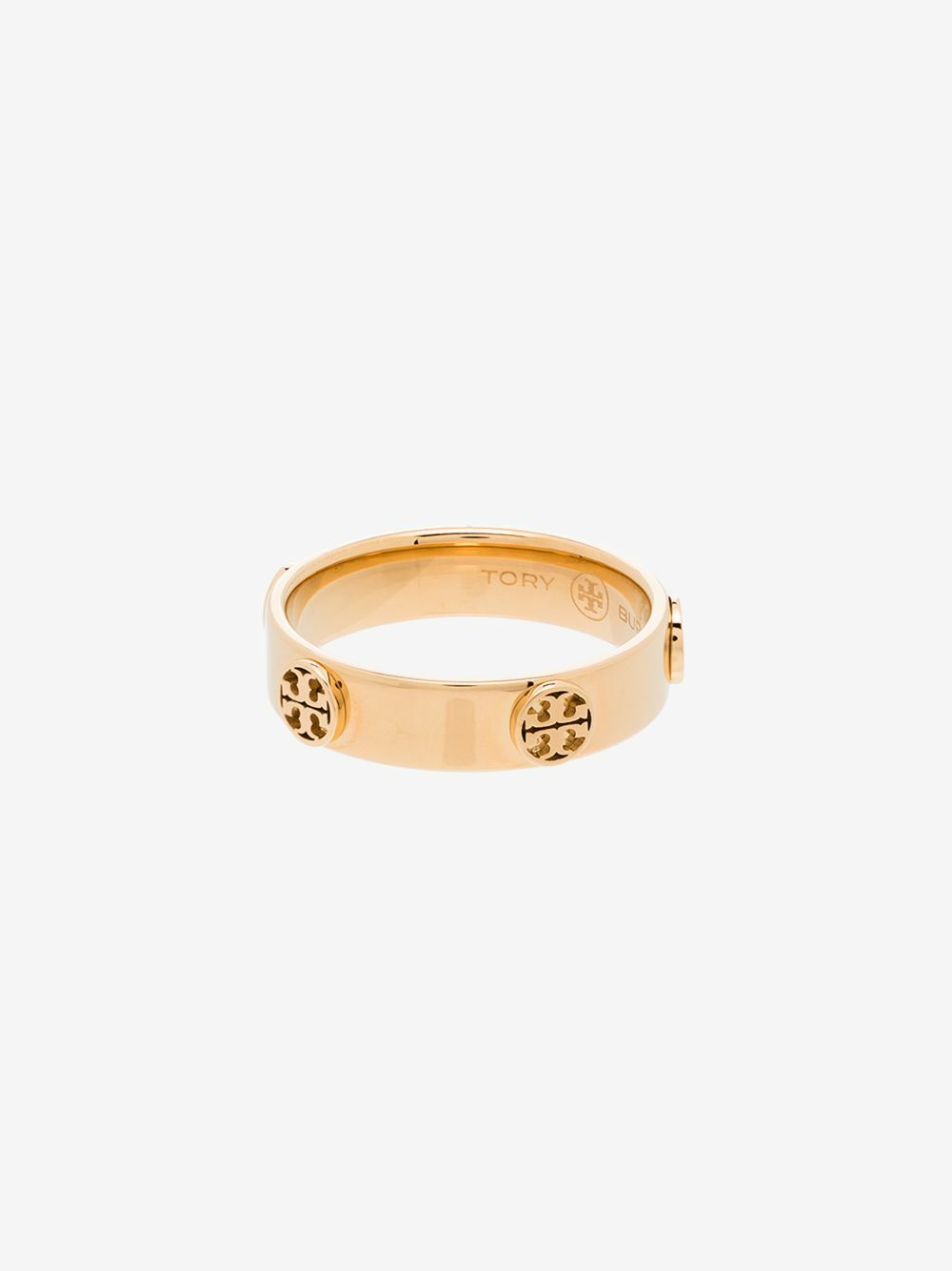Tory Burch Gold Tone Raised Serif T Logo Ring Tory Burch