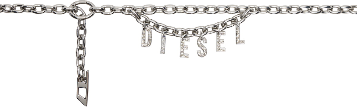 Diesel Silver B-Charm Chain Belt Diesel