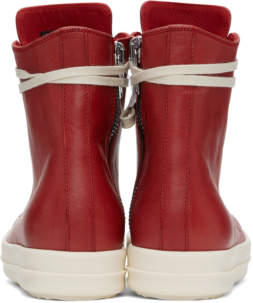 Rick Owens Red High Sneakers Rick Owens