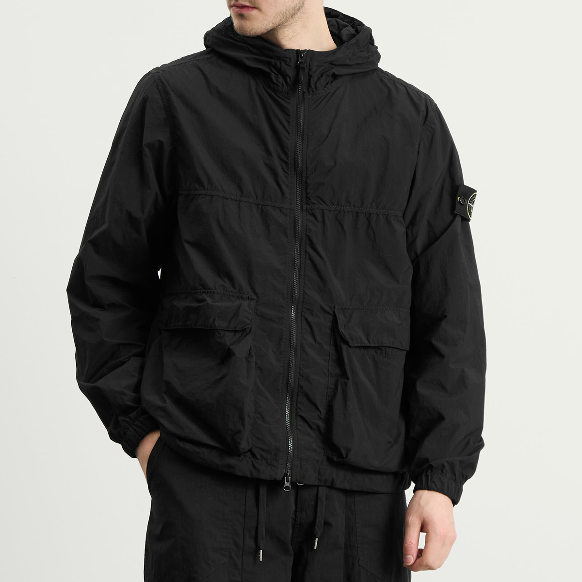 Stone Island Men's Nylon Smerigliato-TC Short Parka Jacket in Black ...