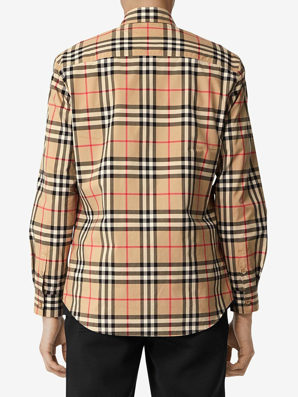 BURBERRY - Check Motif Cotton Shirt Burberry