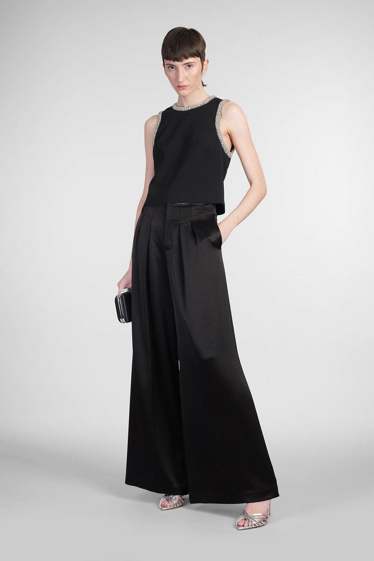 Alice + Olivia Eloise Pants In Black Triacetate Alice + Olivia