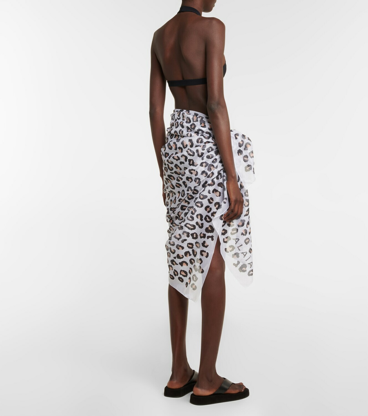 Alaïa Leopard-print cotton beach cover-up ALAÏA