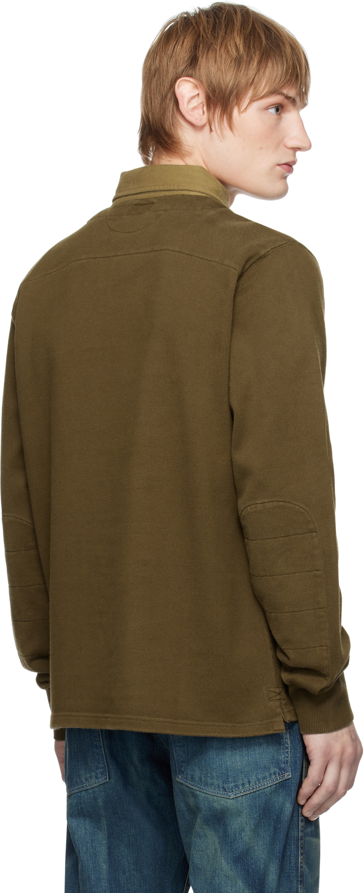 RRL Khaki Crest-Patch Jersey Rugby Polo RRL